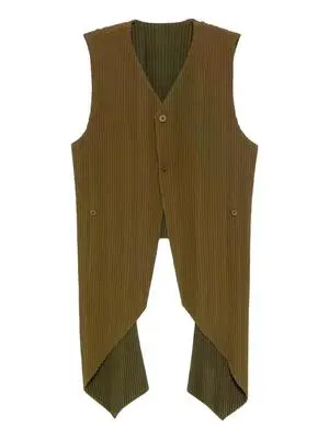 Issey Miyake Pleated Vest - Green