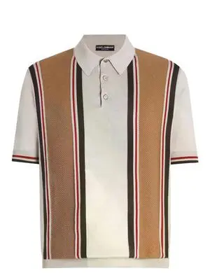 Dolce & Gabbana Stretch-silk Polo Shirt - Neutrals