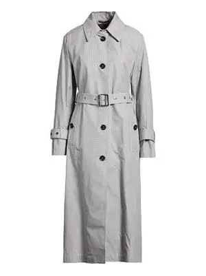 MOORER Checked Waterproof Trench Coat - Grey