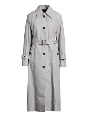 MOORER Checked Waterproof Trench Coat - Light Grey