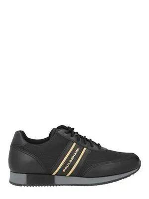 Paul & Shark Leather And Textile Low-top Sneakers - Black