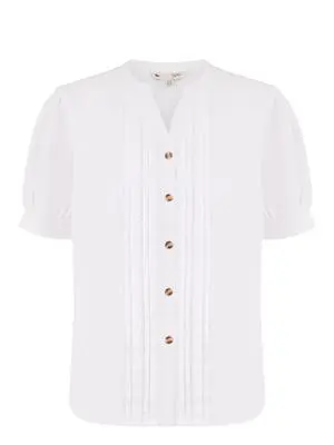 YUMI Yumi Cotton Pleated Short Sleeve Shirt