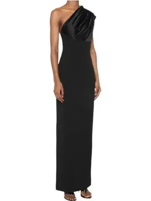 Solace One-shoulder Draped Maxi Dress - Black