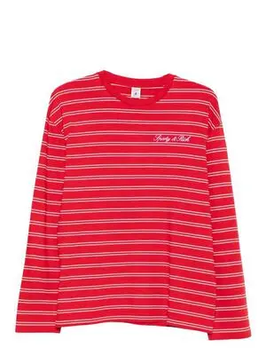 SPORTY  RICH Sporty & Rich Striped T-shirt - Red
