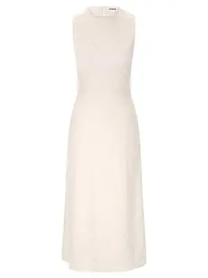 Staud Sleeveless Crew Neck Dress - White