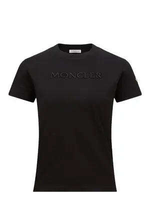 Moncler Embroidered Logo Crewneck T-shirt - Black