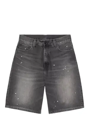 Carhartt Work In Progress Landon Paint-splatter Denim Shorts - Black