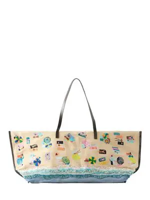 Staud Christos Extra Large Canvas Tote - Neutrals