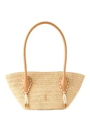 CHRISTIAN LOUBOUTIN Venus Embellished Raffia Tote - Neutrals