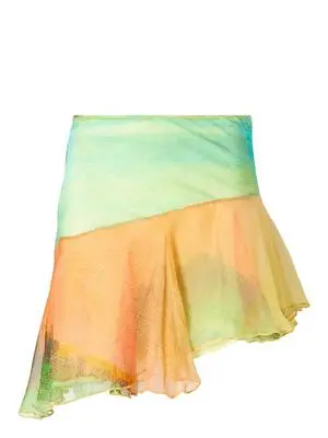 DONDE ESTEBAN Formentera Silk Mini Skirt - Orange