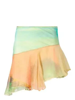 DONDE ESTEBAN Formentera Silk Mini Skirt - Orange