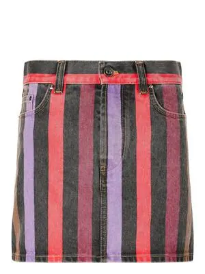 Versace Striped Denim Mini Skirt - Black