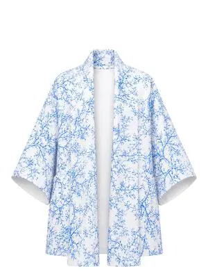 LUMINA ELIGMA Linen Reversible Printed Jacket - Blue