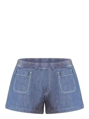 KNOWN SUPPLY Pull-on Denim Shorts - Blue