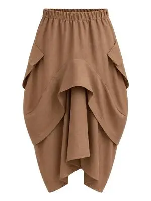 LUMINA ELIGMA The Collar Linen Skirt - Brown