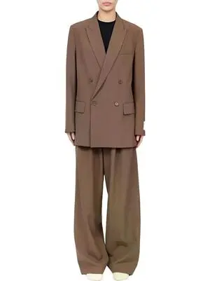 MAISON MARGIELA Wool Blend Suit Jacket - Brown
