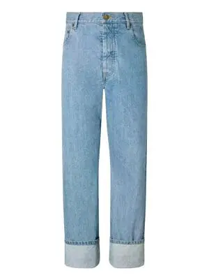 Thom Browne Selvedge Turn-up Denim Jeans - Blue