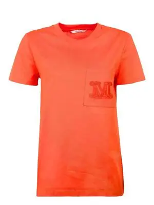 Max Mara Embroidered Logo Pocket T-shirt - Orange