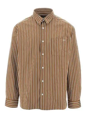 A.p.c. Alo' Striped Poplin Shirt An - Brown