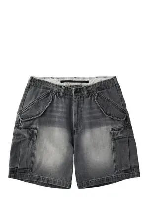 UNIVERSAL OVERALL Faded Effect Cargo Shorts - Grey