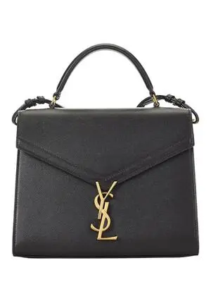 Saint Laurent Grainy Leather Top Handle Bag - Black