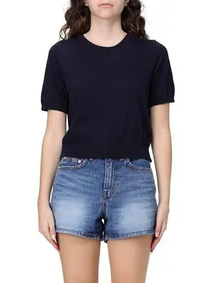 DUNST Linen And Cotton Blend Crewneck Jumper - Blue