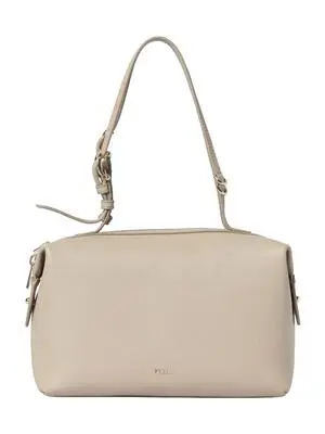 Furla Grained Calfskin Leather Shoulder Bag - Grey