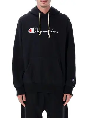 Champion Embroidered Logo Hoodie - Black