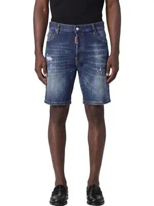 Dsquared2 Dsquared2 Cotton Denim Shorts With Worn Effect Denim