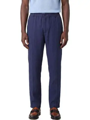 Emporio Armani Linen Slim Fit Trousers - Blue