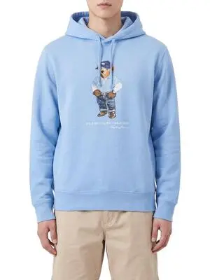 Polo Ralph Lauren Cotton Hoodie With Teddy Bear Print - Gnawed Blue
