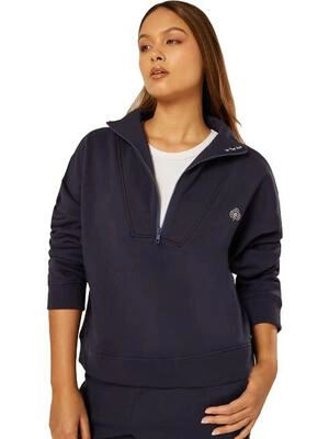 BE ATHLETICA Varsity Athletica Quarter-zip Sweatshirt - Midnight