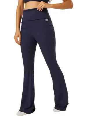 BE ATHLETICA Essential Everyday Foldover Flare Pants - Midnight
