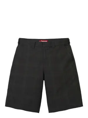 Supreme Plaid Work Shorts - Black