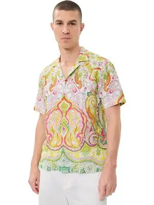 Orlebar Brown Maitan Linen Fairground Shirt - Multi/pink