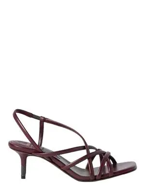 Brunello Cucinelli Calfskin City Heels With Monili Embellishment - Red