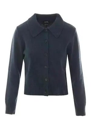 A.p.c. Knitted Button-up Cardigan - Blue