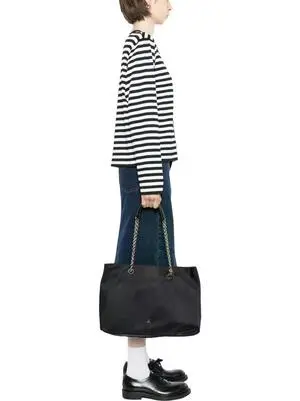 AGNES B. Chain-link Logo-plaque Tote Bag - Black
