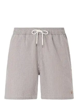 Polo Ralph Lauren Polo Ralph Lauren Traveler Striped Seersucker Swim Shorts Brown