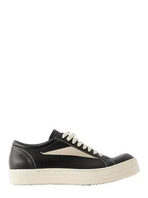 Rick Owens Suede-trimmed Leather And Rubber Sneakers - Black