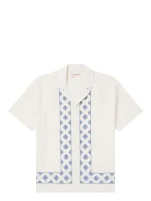 Orlebar Brown Orlebar Brown - Maitan Camp-Collar Embroidered Cotton Shirt - Men - Neutrals - S Neutrals
