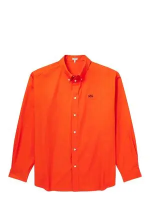Loewe Anagram-embroidered Cotton Shirt - Red