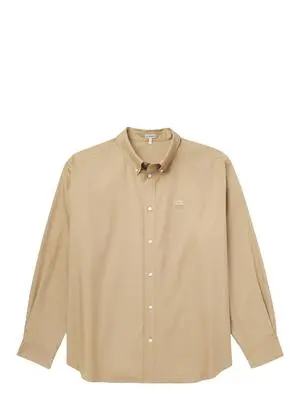 Loewe Anagram-embroidered Cotton Shirt - Neutrals