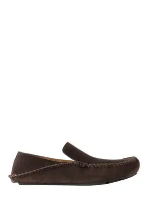 Loewe Rambla Suede Driving Loafers - Brown