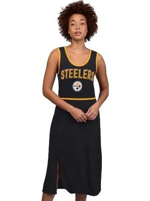 G-III 4HER BY CARL BANKS Pittsburgh Steelers Sleeveless Maxi Dress - Black