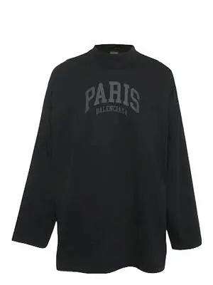 Balenciaga Cities Paris Long Sleeve T-shirt - Black