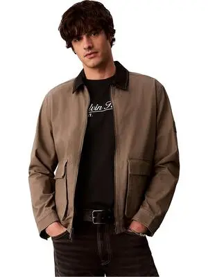 Calvin Klein Matte Canvas Jacket With Zip Closure - Bungee Cord