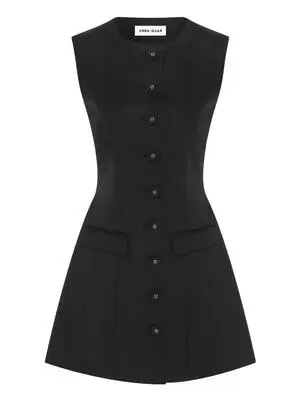 Anna Quan Sofia Button-front Mini Dress - Black