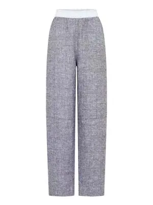 Rabanne Heathered Elasticated Waistband Straight-leg Trousers - Grey