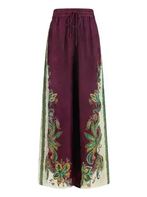 ALEMAIS Ruthie Paisley-print Silk Trousers - Red
